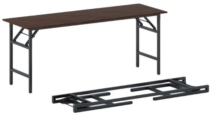 Konferenční stůl FAST READY, 170x50 cm, černá podnož, ořech
