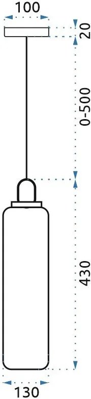 Toolight Skleněné závěsné stropní svítidlo Tuba APP628-1CP