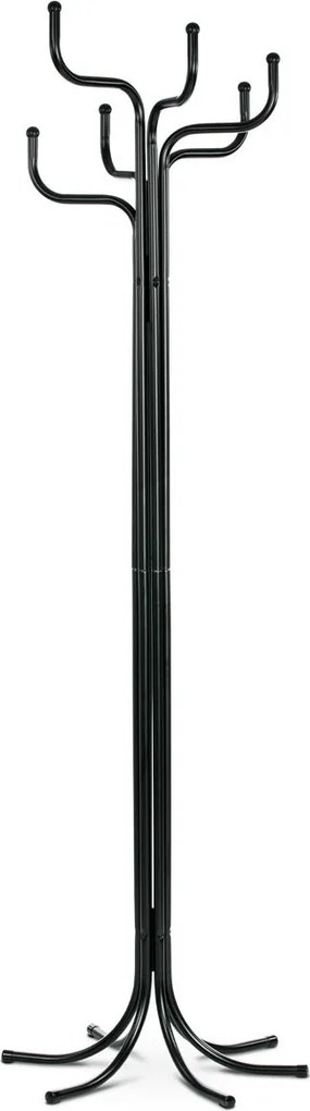 Autronic Věšák stojanový, kovová konstrukce, černý matný lak, výška 188 cm, nosnost 12 kg 83707-06 BK