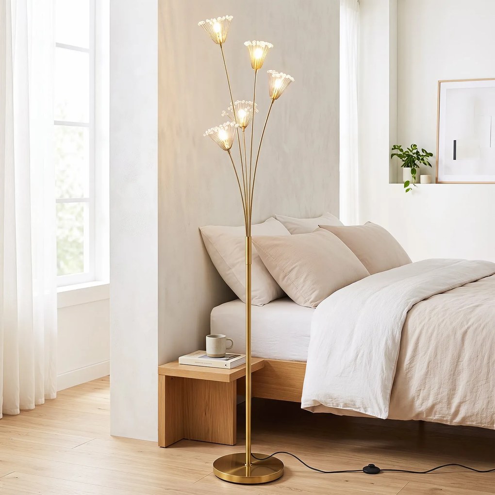 Costway Stojací lampa ve tvaru pampelišky Moderní stojací lampa Dekorativní