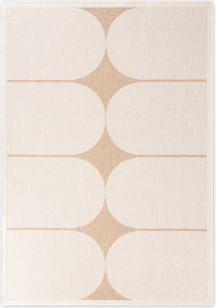 NORTHRUGS, Kusový koberec Duet Bowen 106245 Beige/White - na ven i na doma, 160x230, béžová, chodba / předsíň