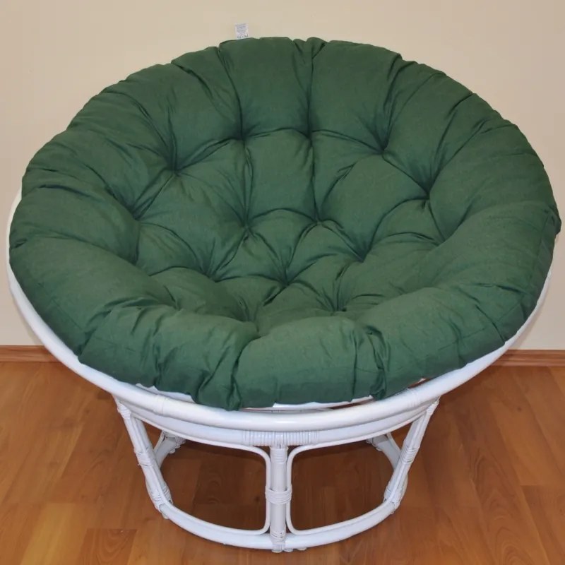Papasan MIRABEL — ratan, látka, ⌀100 cm, bílá / více barev Vínový melír