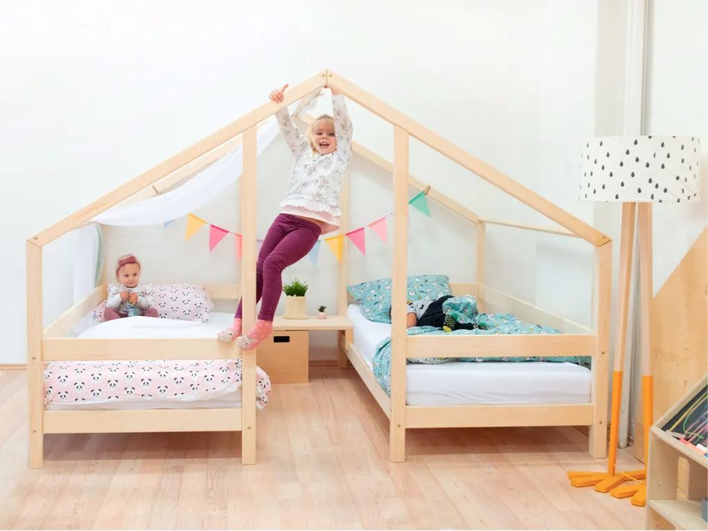 Benlemi Domečková postel pro dvě děti VILLY Zvolte barvu: Bílá, Zvolte rozměr: 90x180 cm