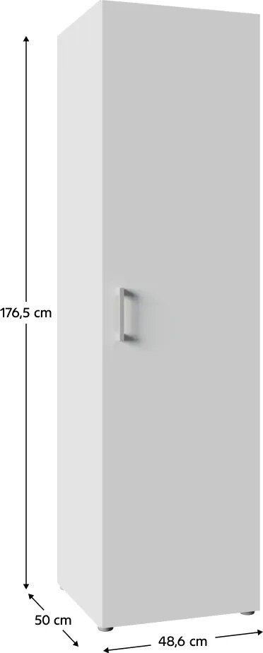 Skříň 1D, policová, bílá, ROMER NEW TYP 1
