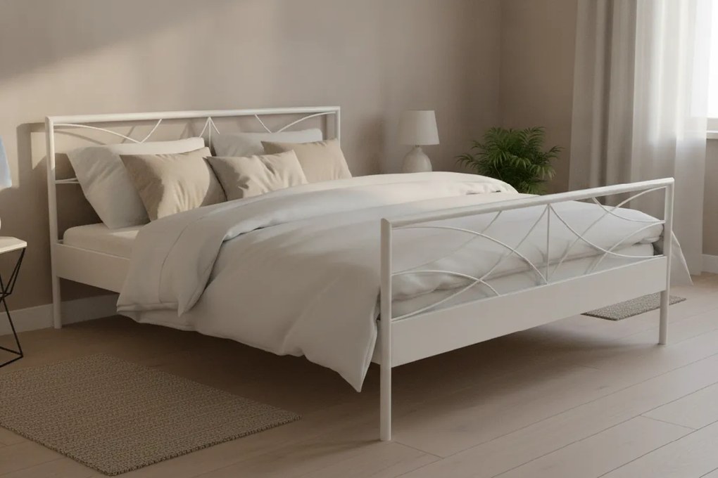 Nábytek ATIKA s.r.o. Kovová postel Bow Barevne provedení: černá, Rozměr: 180 x 200 cm