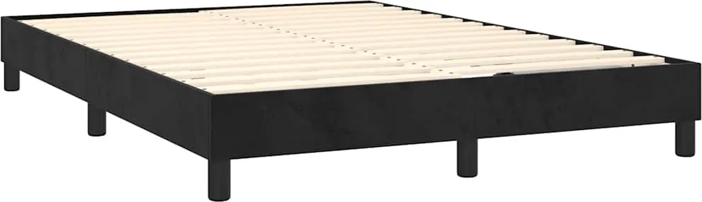 Box spring postel s matrací černá 140x200 cm samet 3141367