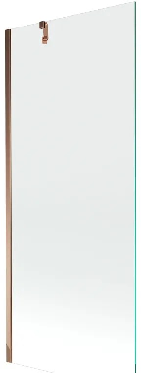 Mexen Next, vanová zástěna 1-křídlová 80 x 150 cm, fixní křídlo, 6 mm čiré sklo, růžové zlato profil, 895-080-000-00-00-60