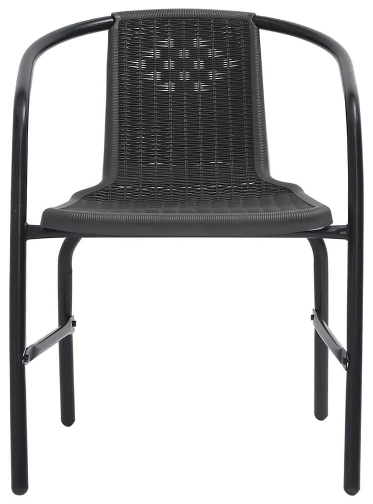 vidaXL Zahradní židle 2 ks plastový ratan a ocel 110 kg