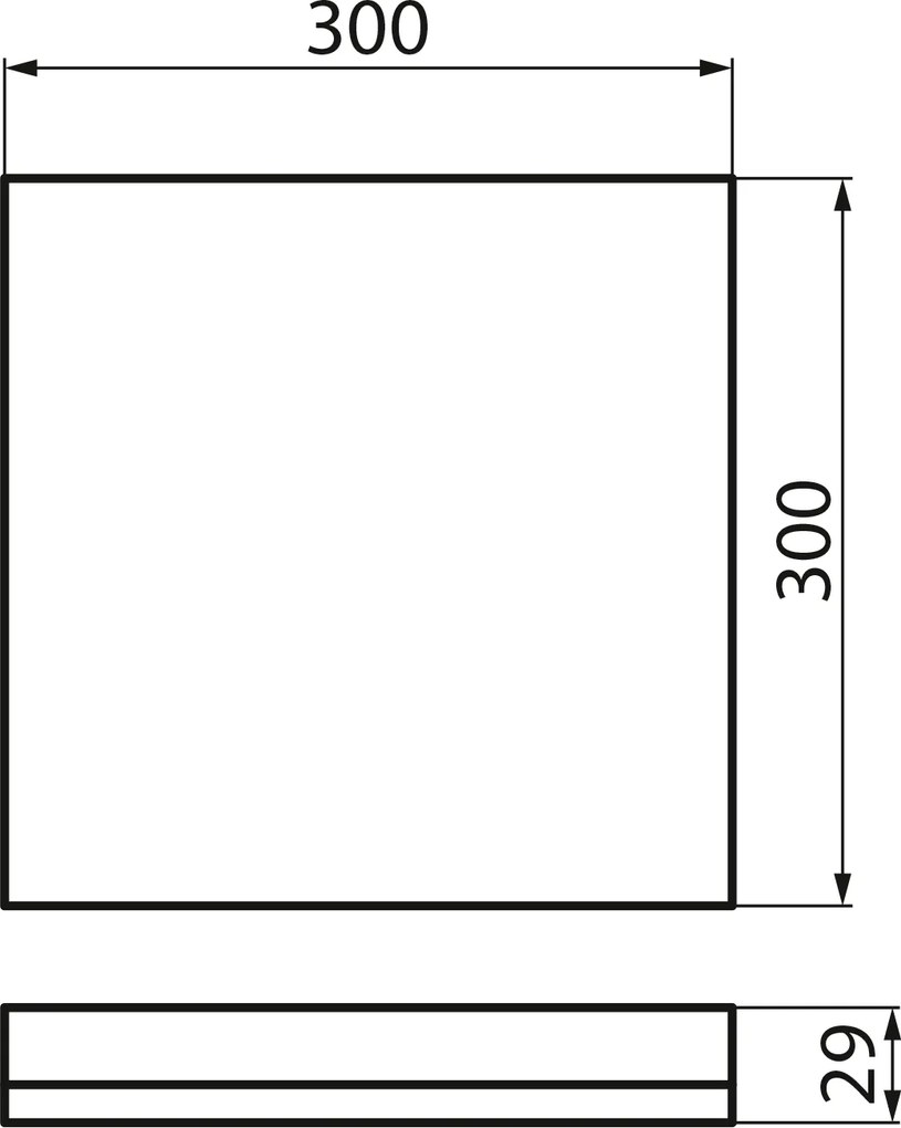 KANLUX KANLUX, AZPO stropní LED svítilna, 300x300mm, 17,5W, 3000/4000/6000K, IP54, černá mat, 31533
