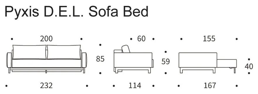 Béžová rozkládací pohovka 232 cm Pyxis – Innovation