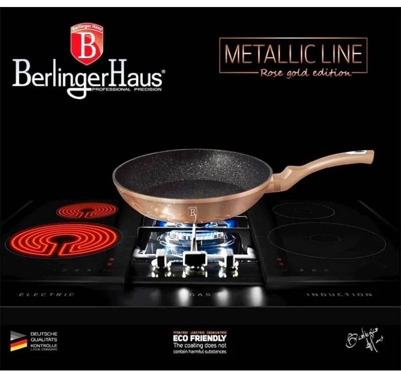 BERLINGERHAUS Sada nádobí s mramorovým povrchem 11 ks Rosegold Metallic Line BH-6160