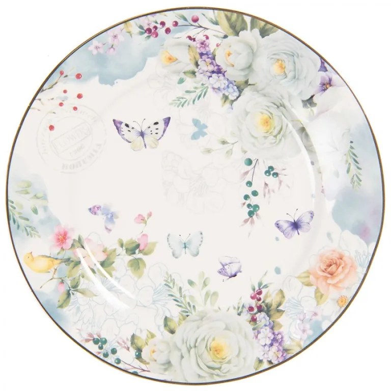 Porcelánový dezertní talíř Butterfly – 19x2 cm