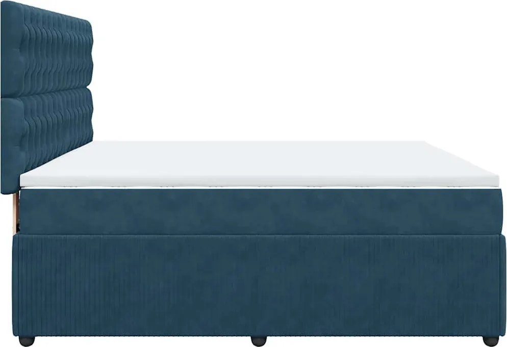 Box spring postel s matrací modrá 180 x 200 cm samet 3294716