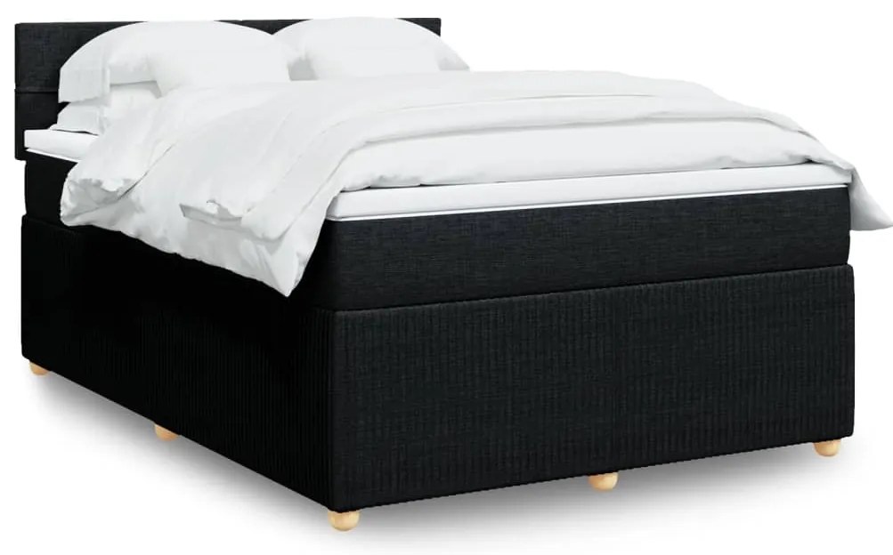 Box spring postel s matrací černá 140 x 190 cm textil 3289753