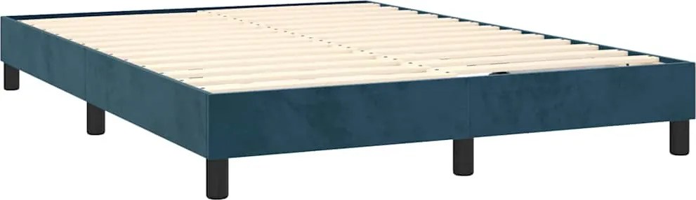 Box spring postel s matrací tmavě modrá 140x190 cm samet 3144331