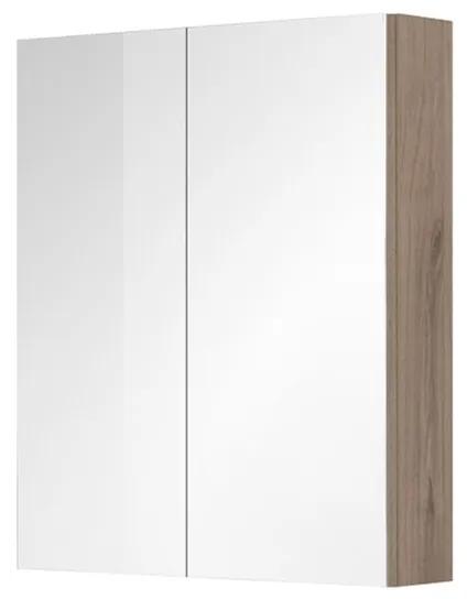 Mereo, Aira, koupelnová galerka 60 cm nebo 80 cm, zrcadlová skříňka, 2x dveře, dub Kronberg, MER-CN716GD Varianta: Aira, koupelnová galerka 60 cm, zrcadlová skříňka,  dub Kronberg
