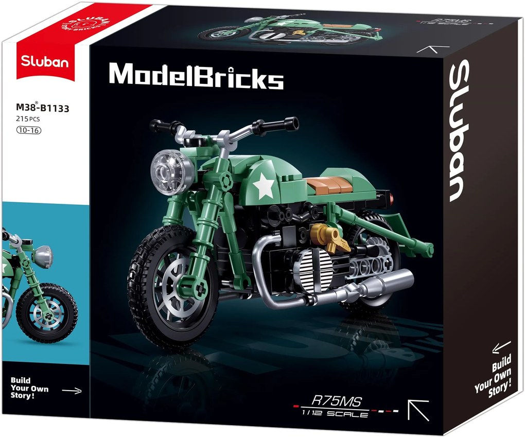 Stavebnice sluban model bricks m38-b1133 motorka r75