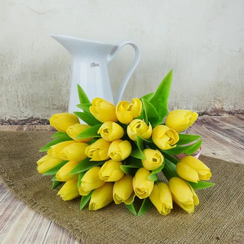 Umělé tulipány č. 24- žlutooranžové