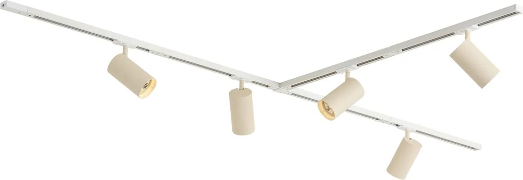 Moderní kolejnicový systém s 5 bodovými světly bílý s béžovou 1-fázový GU10 70mm - Iconic Jeana Luxe