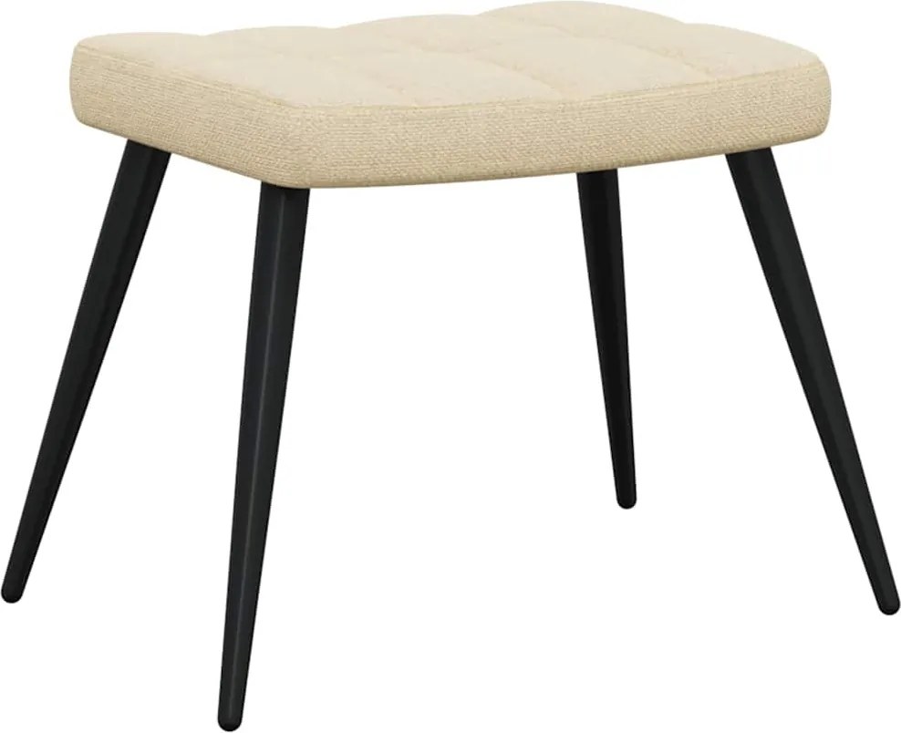 Relaxační židle se stoličkou krémová textil 327954
