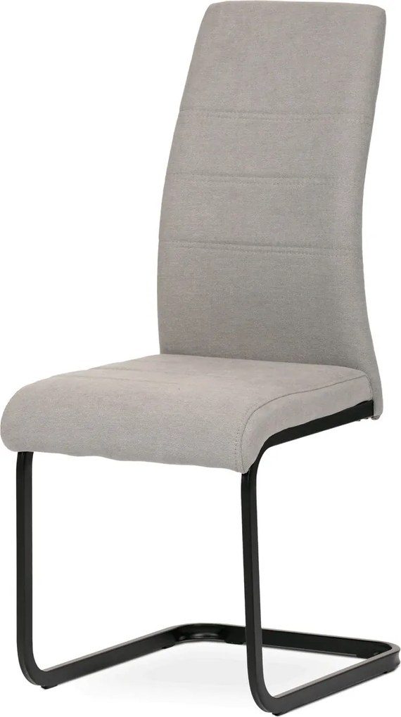 Jídelní židle LORENZO - béžová látka / černé kovové nohy