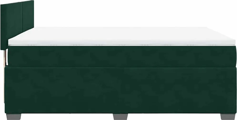 Box spring postel s matrací tmavě zelená 160x200 cm samet 3288651
