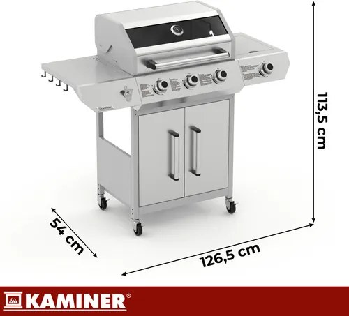 Plynový gril 3+1 13,5kW Varen 4,0 Kaminer
