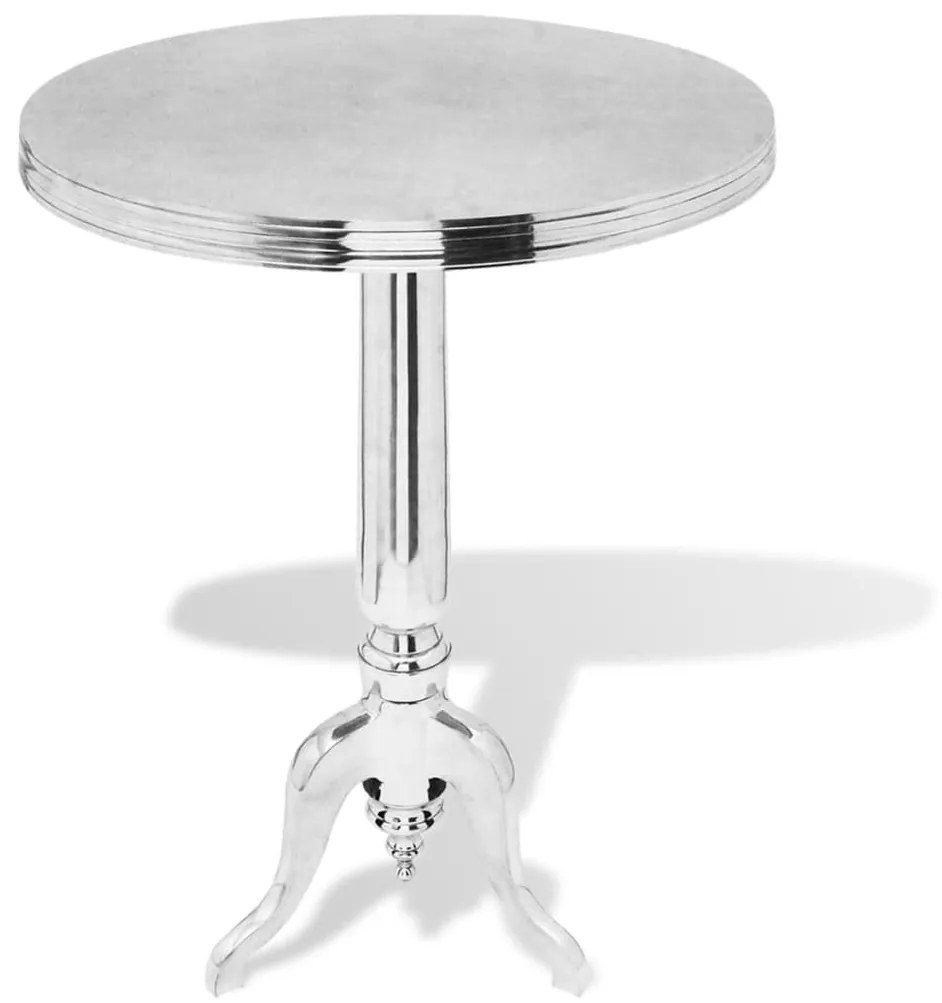243512 vidaXL Odkládací stolek kulatý hliníkový stříbrný