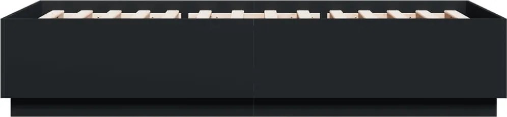 Rám postele s LED osvětlením černý 90 x 200 cm kompozitní dřevo 3209633