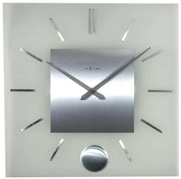 Designové nástěnné hodiny 3146 Nextime Stripe Pendulum Square 40cm