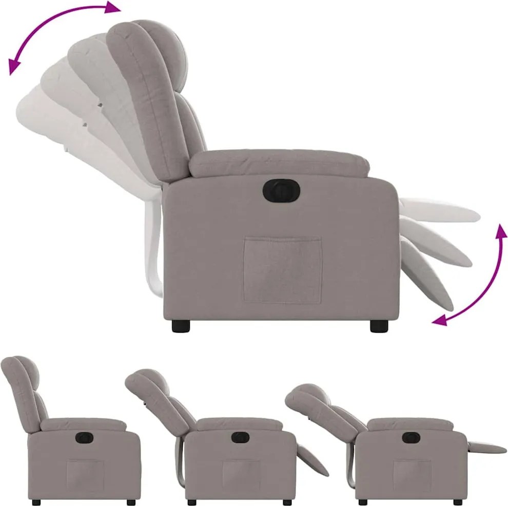 Elektrické polohovací křeslo taupe textil 3205300