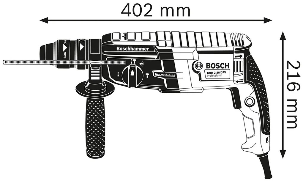 BOSCH GBH 2-28 F PROFESSIONAL Vrtací kladivo SDS-plus L-BOXX, 0611267601