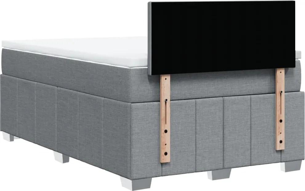 Box spring postel s matrací světle šedá 120x190 cm textil 3287000