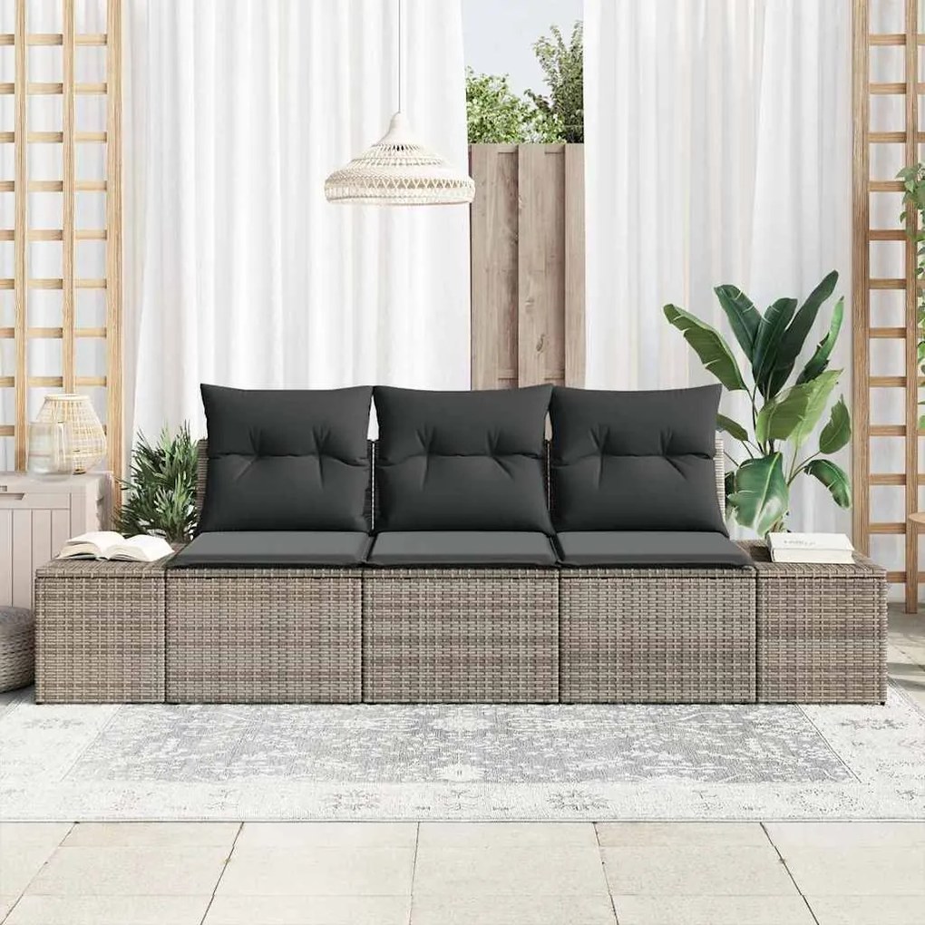 Set pohovek 3 ks Šedá polyratan 3346919