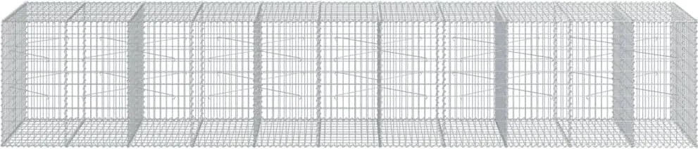 Gabionový koš s víkem 550 x 100 x 100 cm pozinkované železo 3295199