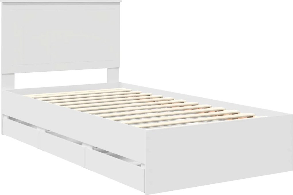 Rám postele se zásuvkou Bílá 100 x 200 cm Inženýrské dřevo 3411145