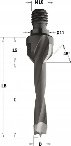 Cmt 329.080.11 Vrták Hw Np gw-trzp.GZ D=8 I=40 LB=55 S=M10/11x4 Rh