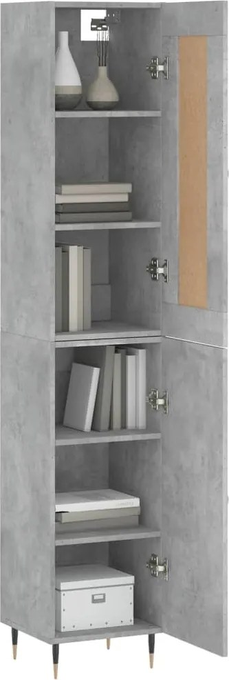 Skříň highboard betonově šedá 34,5x34x180 cm kompozitní dřevo 3200117