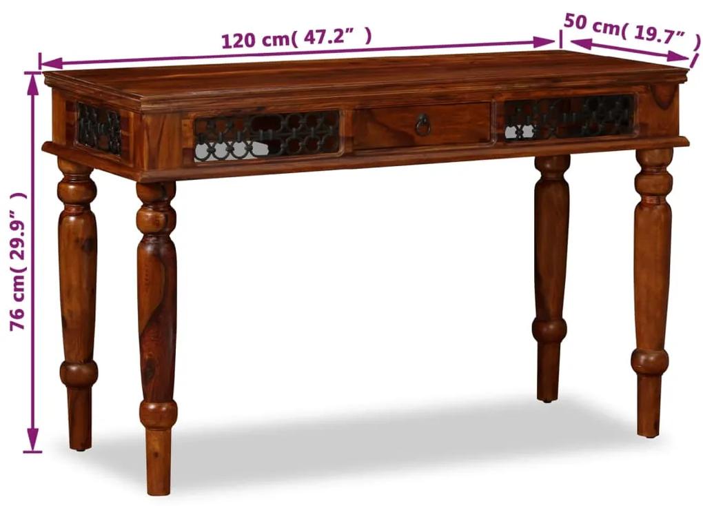 vidaXL Psací stůl z masivního sheeshamového dřeva, 120 x 50 x 76 cm