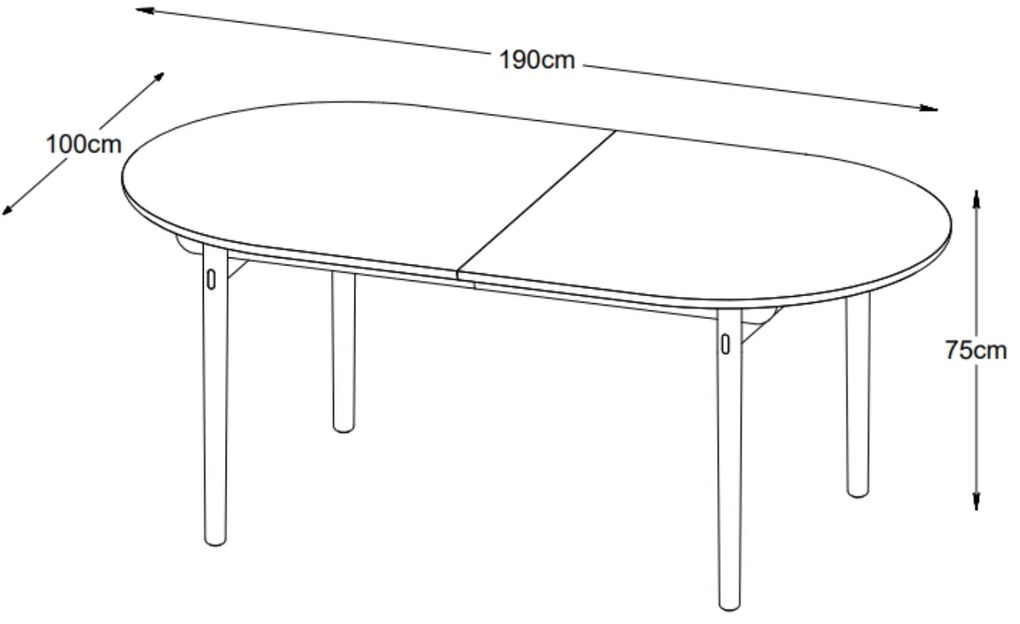 Unique Furniture Dubový jídelní stůl Carno 190 x 100 cm