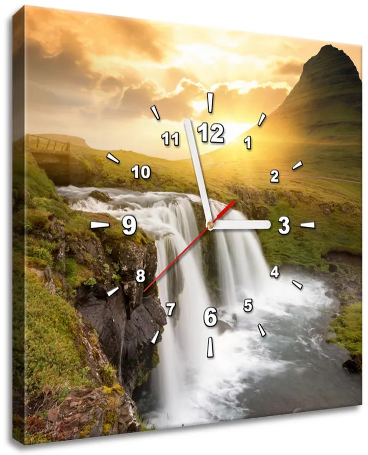 Gario Obraz s hodinami Islandská země Rozměry: 30 x 30 cm