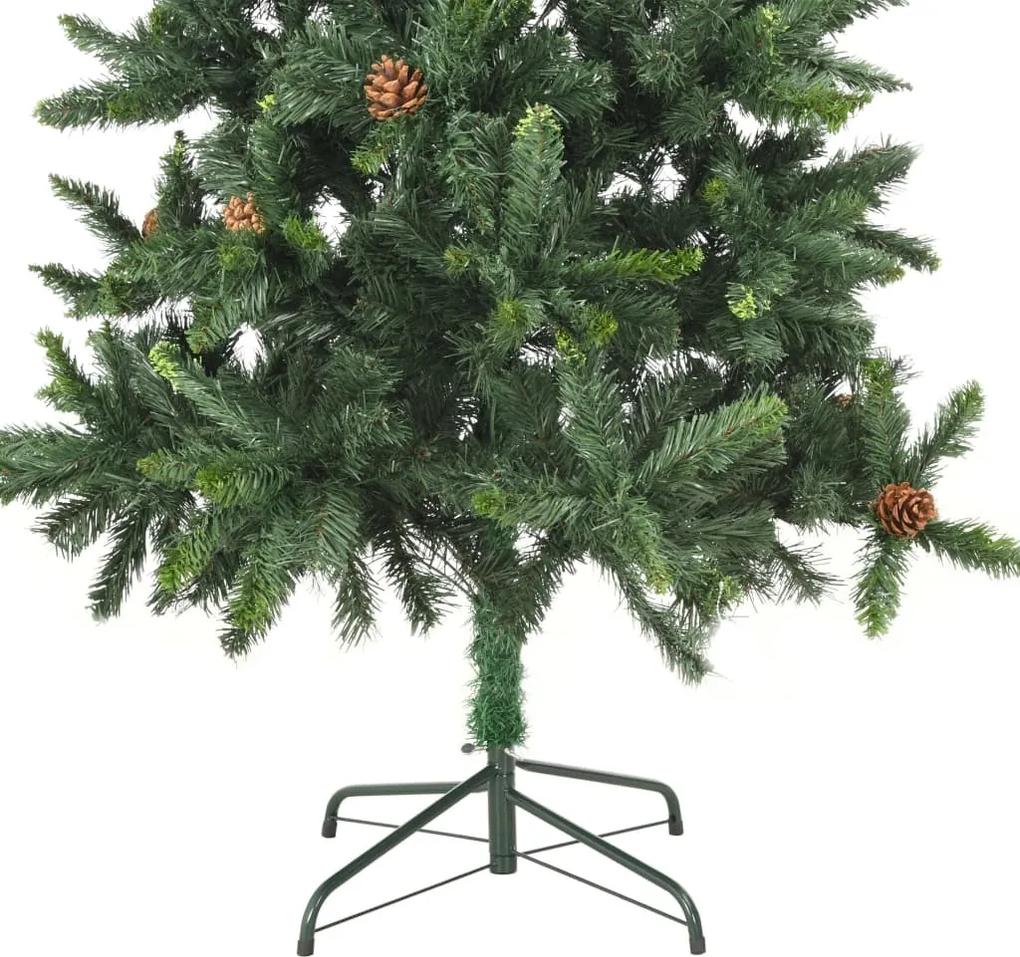 vidaXL Umělý vánoční stromek se šiškami 180 cm [284315] Barva: Zelená