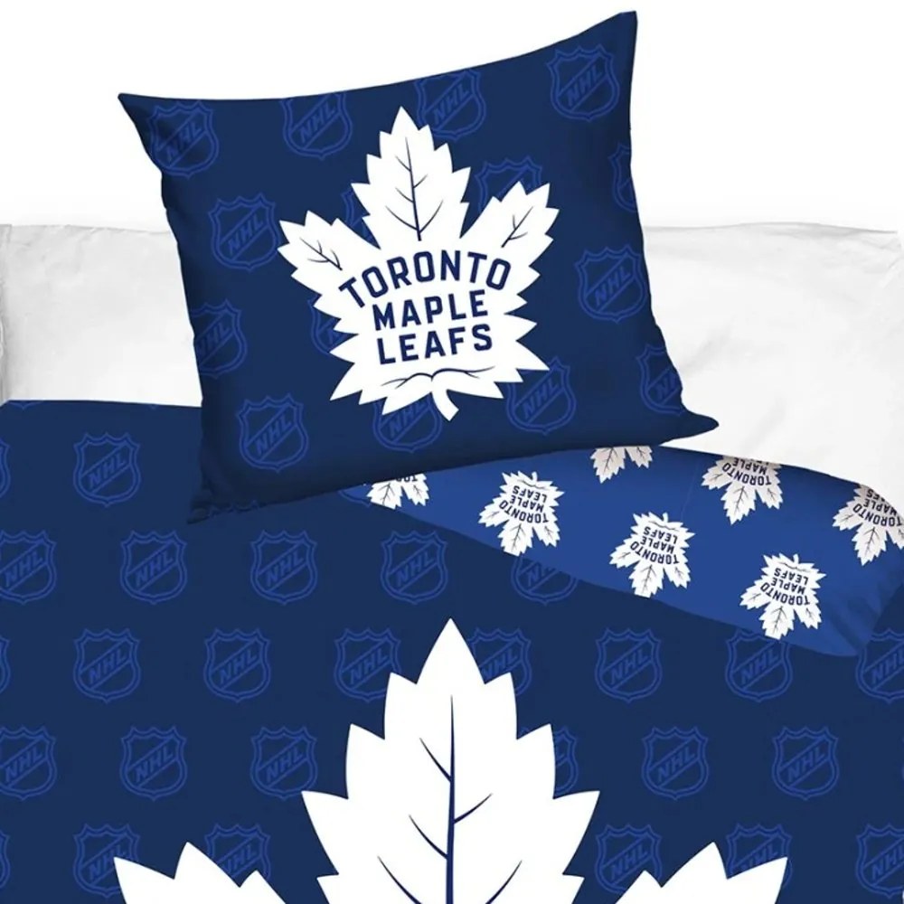 Hokejové ložní povlečení NHL Toronto Maple Leafs Shields - 100% bavlna renforcé - 70 x 90 cm + 140 x 200 cm