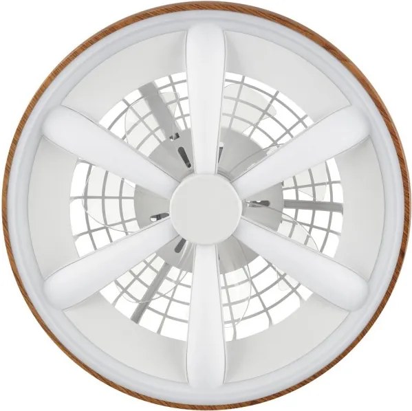 Brilliant G80935/76 Stmívatelné LED svítidlo GAIANO dekor DŘEVO, reverzní VENTILÁTOR LED RGB