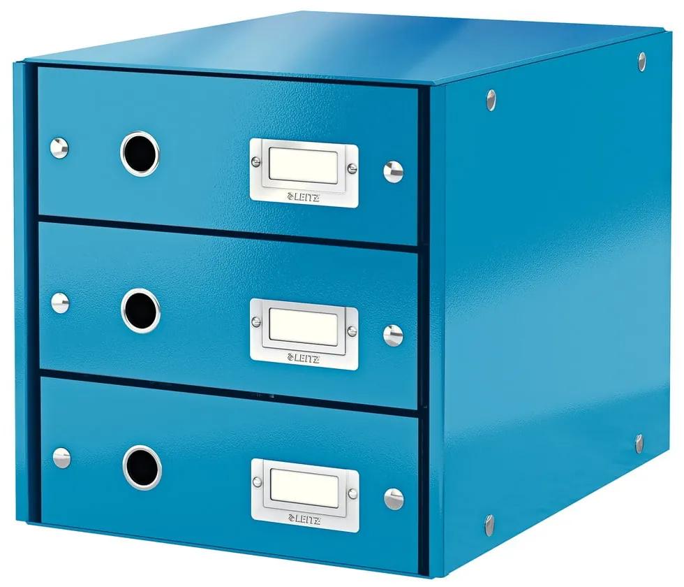 Modrý box se 3 zásuvkami Leitz Office, 36 x 29 x 28 cm