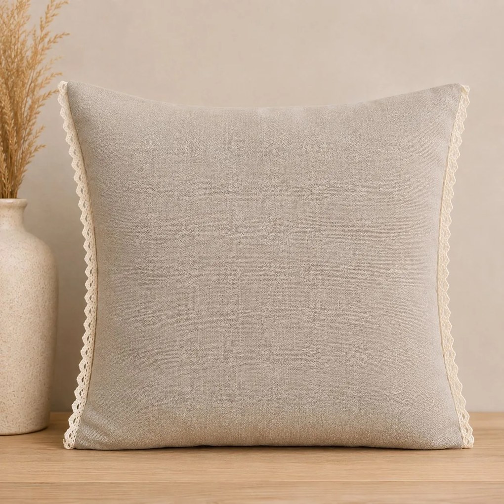 Tom Linen PROVENCE – lněný povlak s krajkou Velikost: 40x60cm