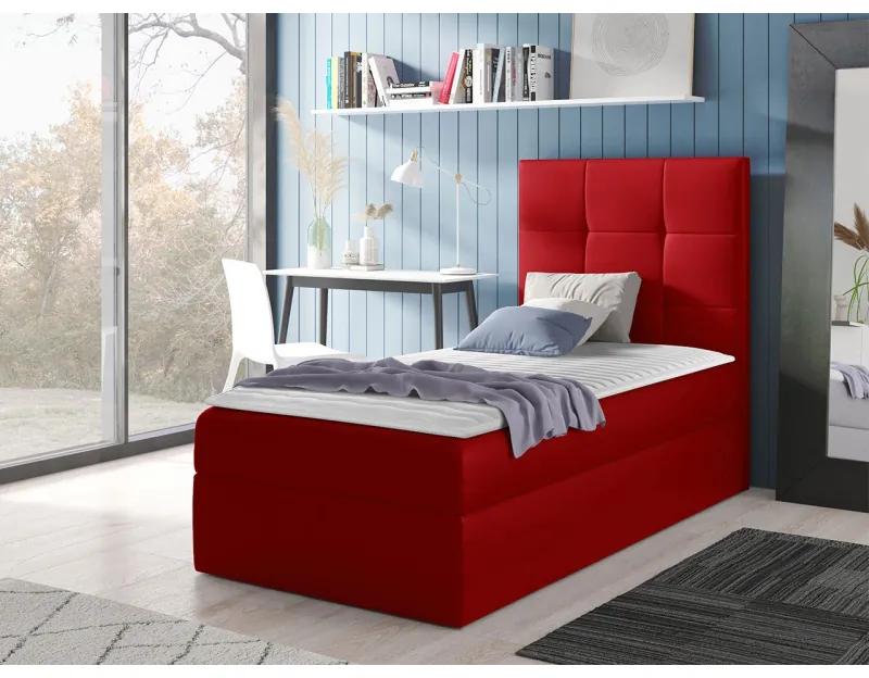 Kontinentální jednolůžková postel Kanvar 2, Strana: levá, Rozměr postele: 90x200, Barva:: ekokůže Soft 020 (grafit)