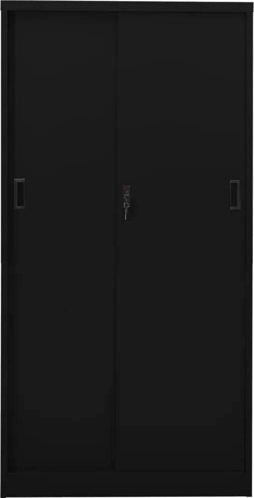 vidaXL Kancelářská skříň s posuvnými dveřmi 90 x 40 x 180 cm ocel [335960] Barva: antracitová
