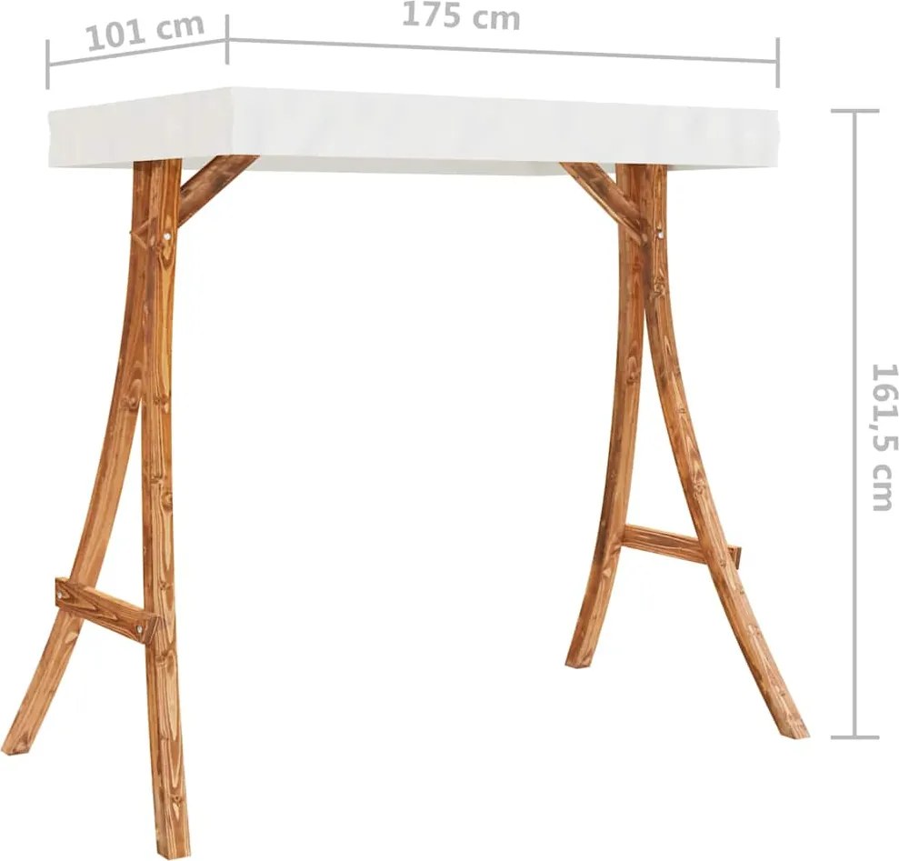 Rám pro zahradní houpačku se stříškou ohýbané dřevo úprava teak 313937