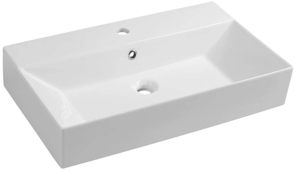 Aqualine Sistema - Umyvadlo 70x42 cm, s přepadem, s otvorem pro baterii, bílá 10SF50070